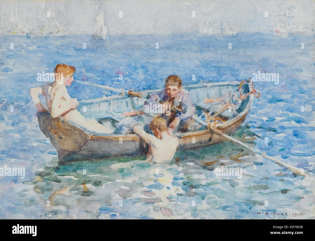 Henry Scott Tuke - Study for „August Blue“, 1911 Stock Photo - Alamy