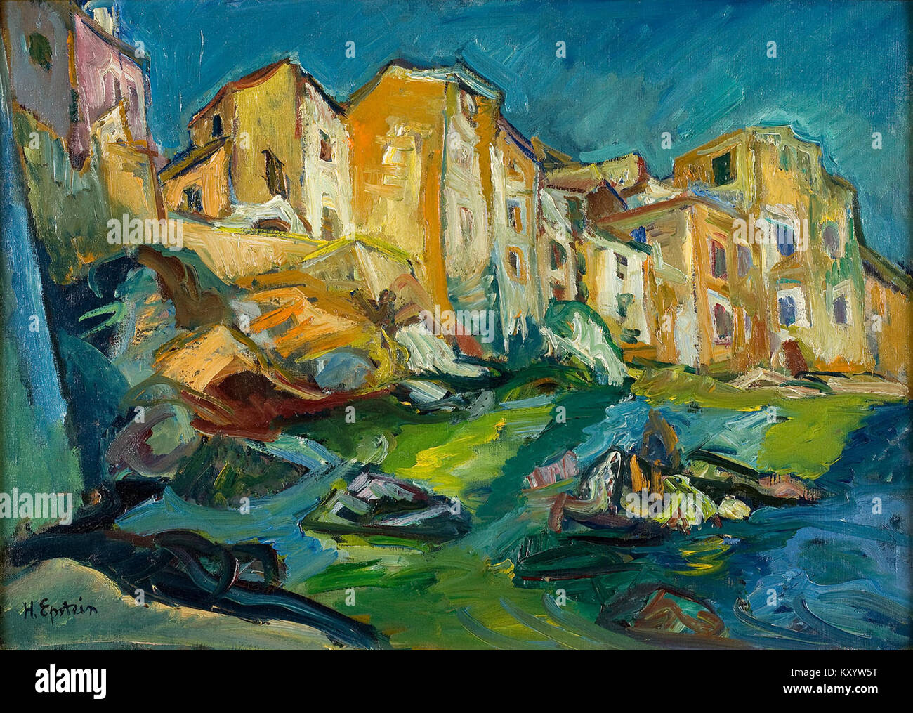 An artwork titled 'Pejzaz' by Henryk Epstein, a notable figure in early ...