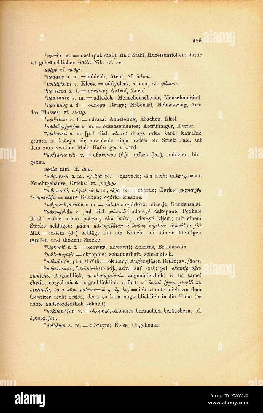 This entry is from Hermann Mojmir's 'Slownik niemieckiej gwary ...