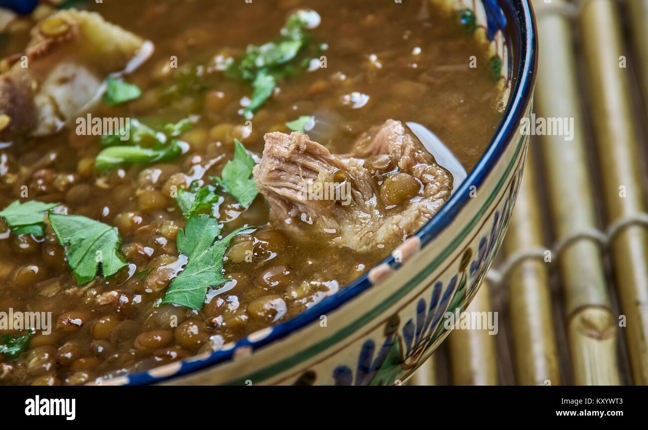 Hyderabad Daal Gosht - Mutton With Bottle Gourd , Lentils Stock Photo ...