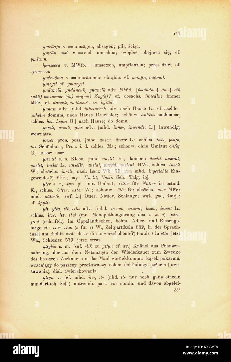 A page from Hermann Mojmir's dictionary highlights the German dialect ...