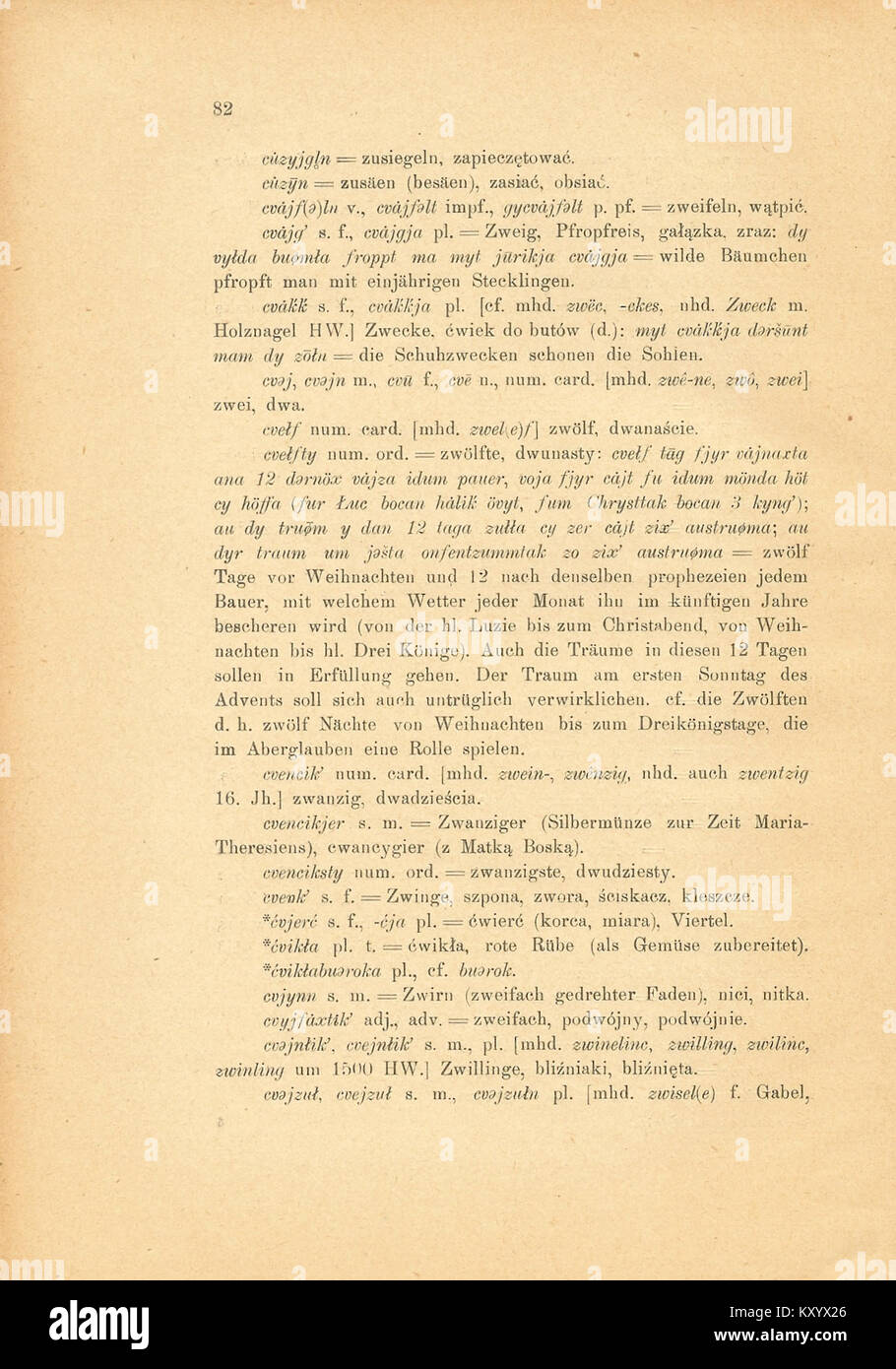 This entry from Hermann Mojmir’s dictionary details the German dialect ...