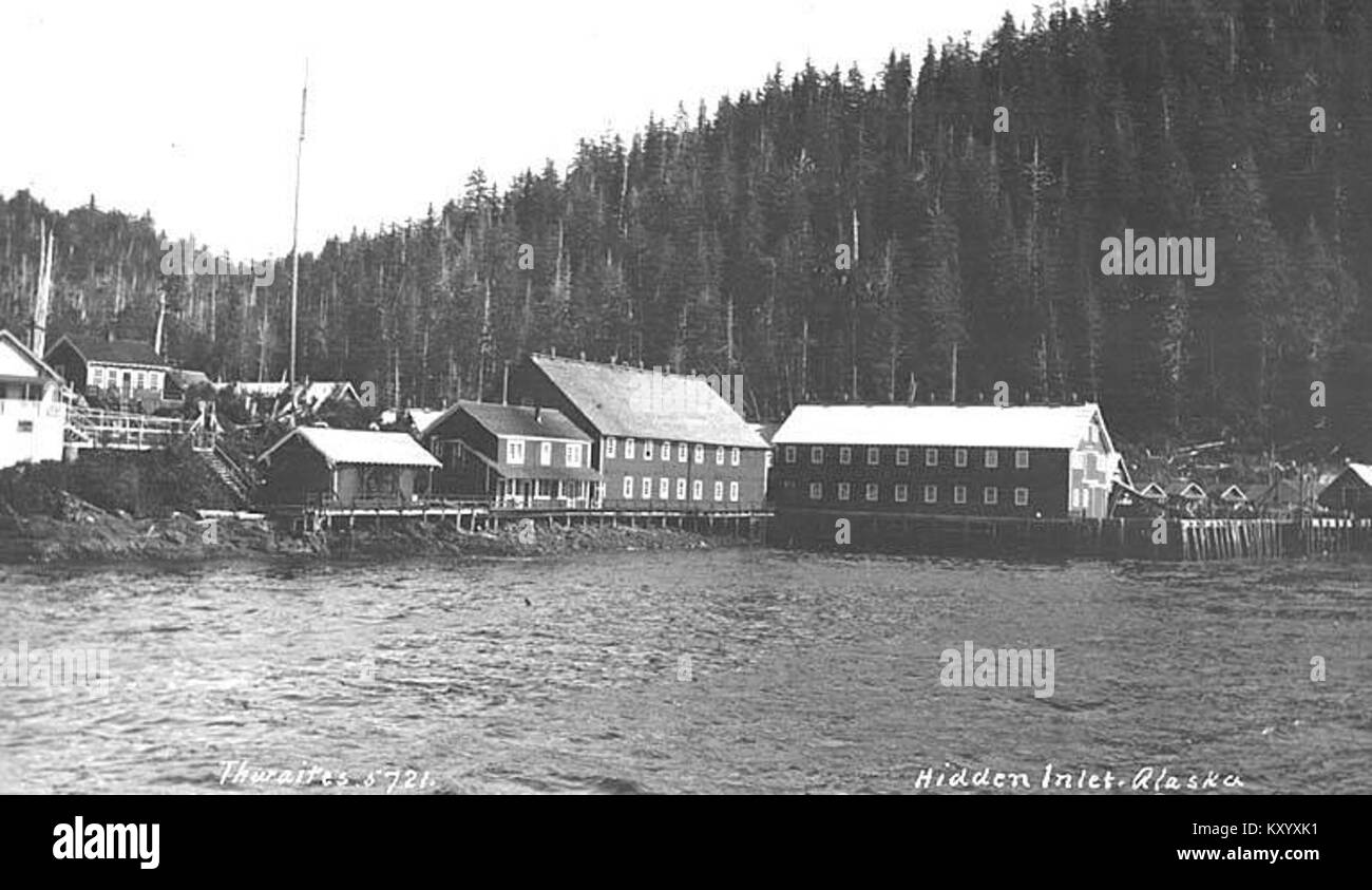 Hidden Inlet Cannery buildings, ca 1912 (THWAITES 386 Stock Photo - Alamy