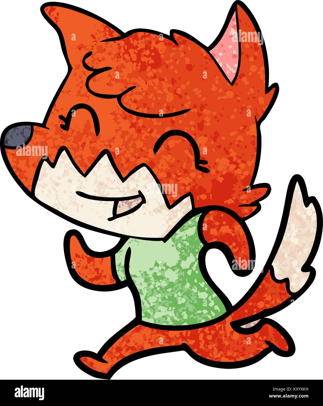 happy cartoon fox Stock Vector Image & Art - Alamy