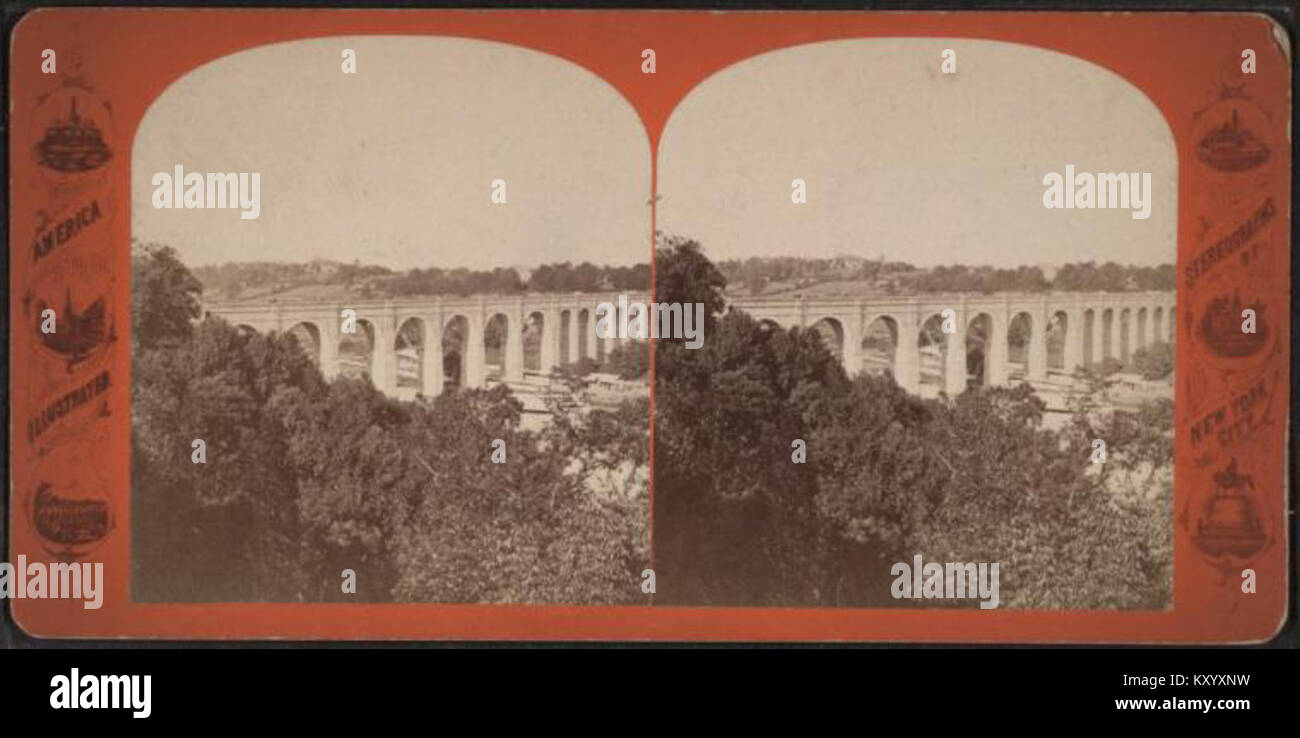 This stereoscopic view captures High Bridge, New York, highlighting the ...
