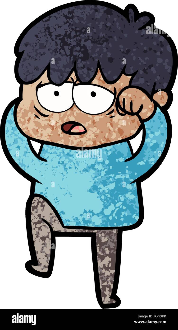 cartoon exhausted boy Stock Vector Image & Art - Alamy