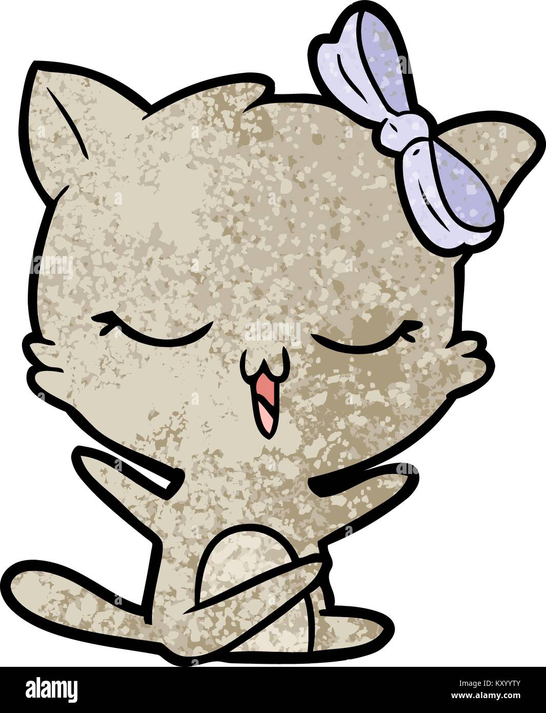cartoon cat with bow on head Stock Vector Image & Art - Alamy