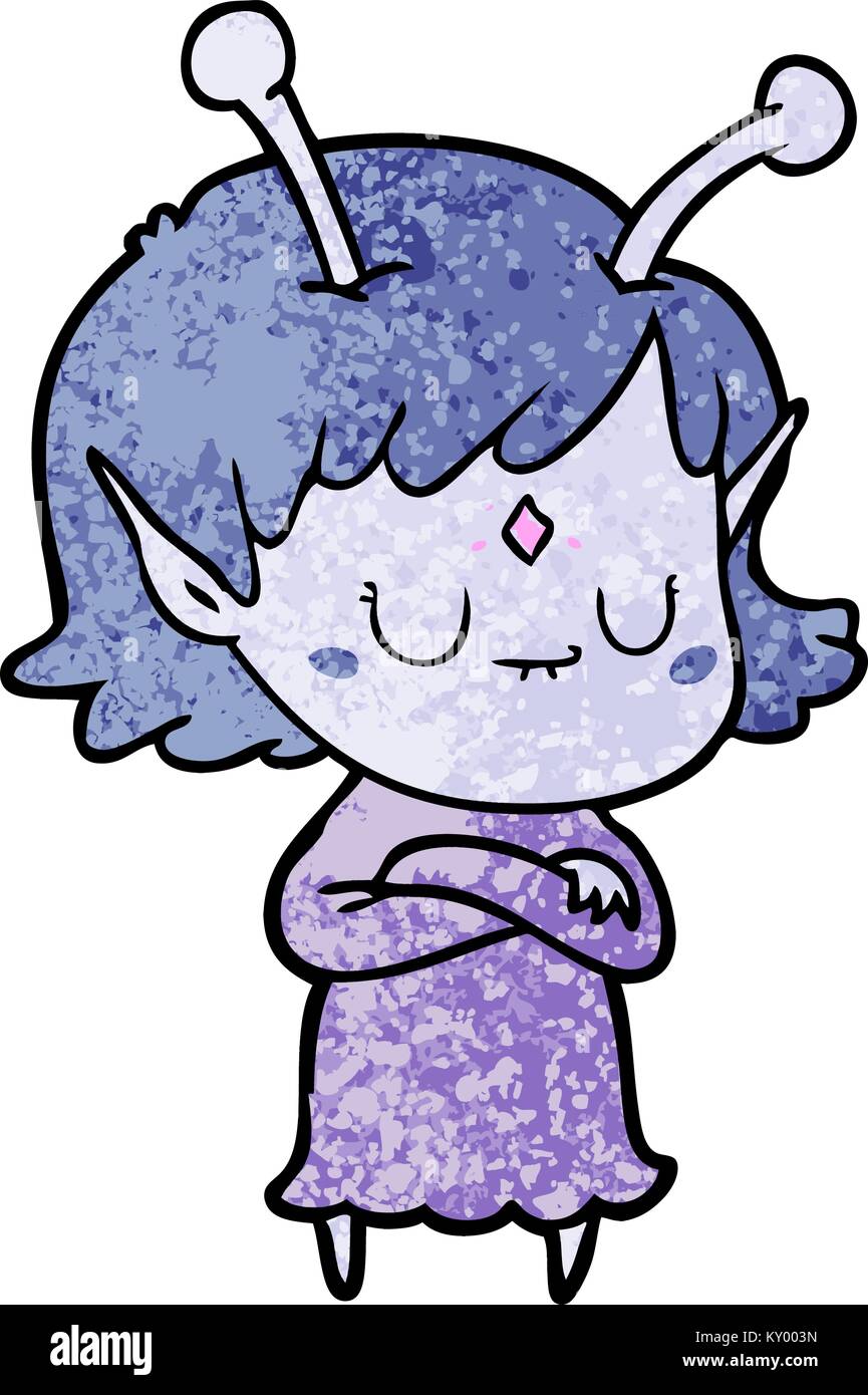 cartoon alien girl Stock Vector Image & Art - Alamy
