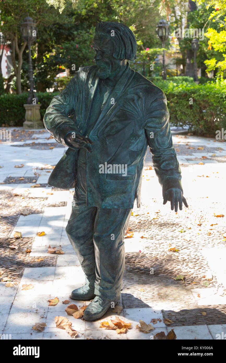Statue of Spanish poet Carlos Edmundo de Ory, Cádiz, Spain Stock Photo ...