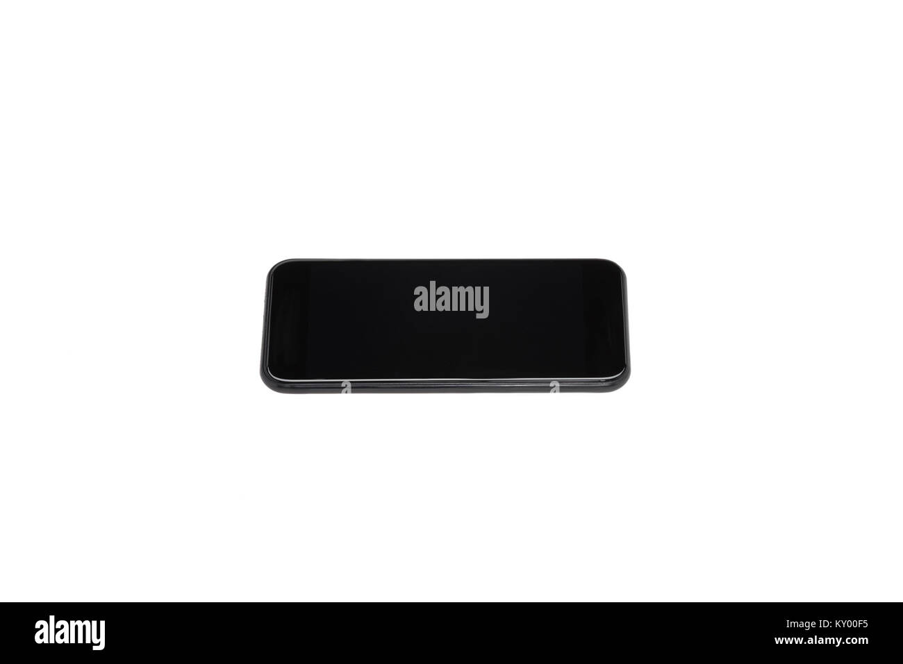 close up of modern smartphone with black screen isolated on white Stock ...