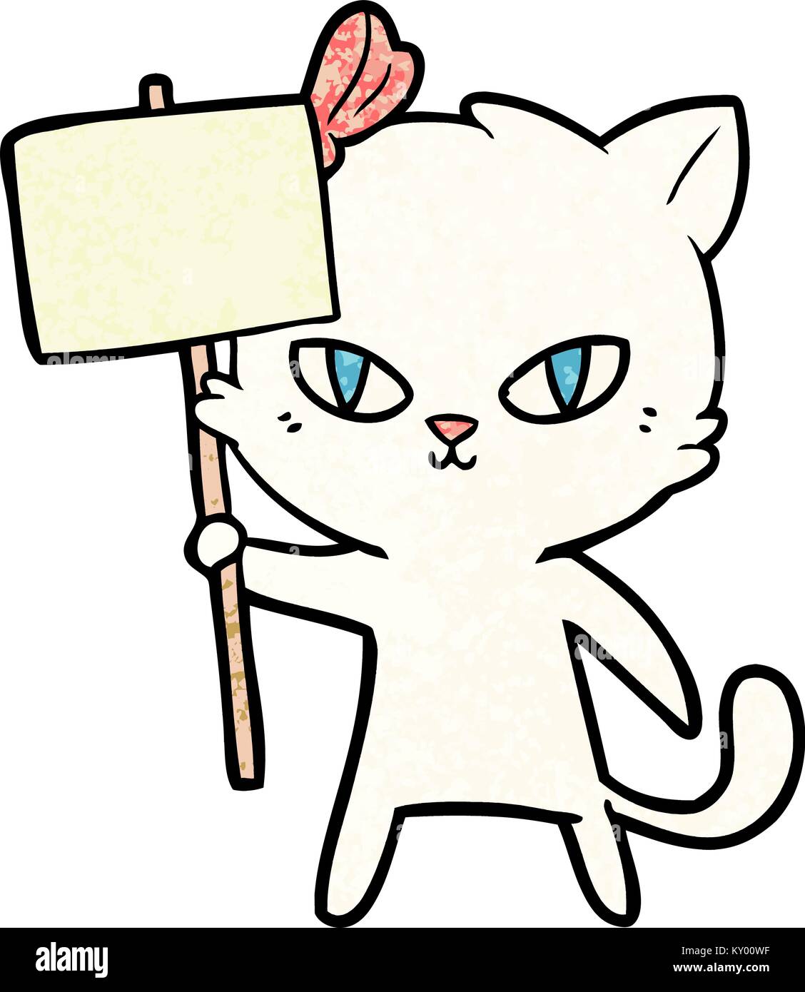 cute cartoon cat with protest sign Stock Vector Image & Art - Alamy