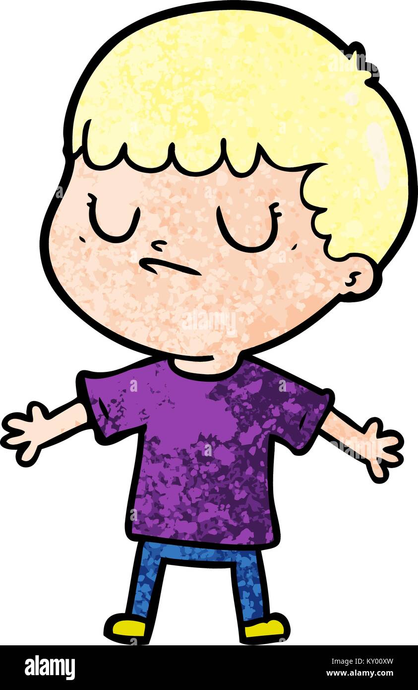 cartoon grumpy boy Stock Vector Image & Art - Alamy