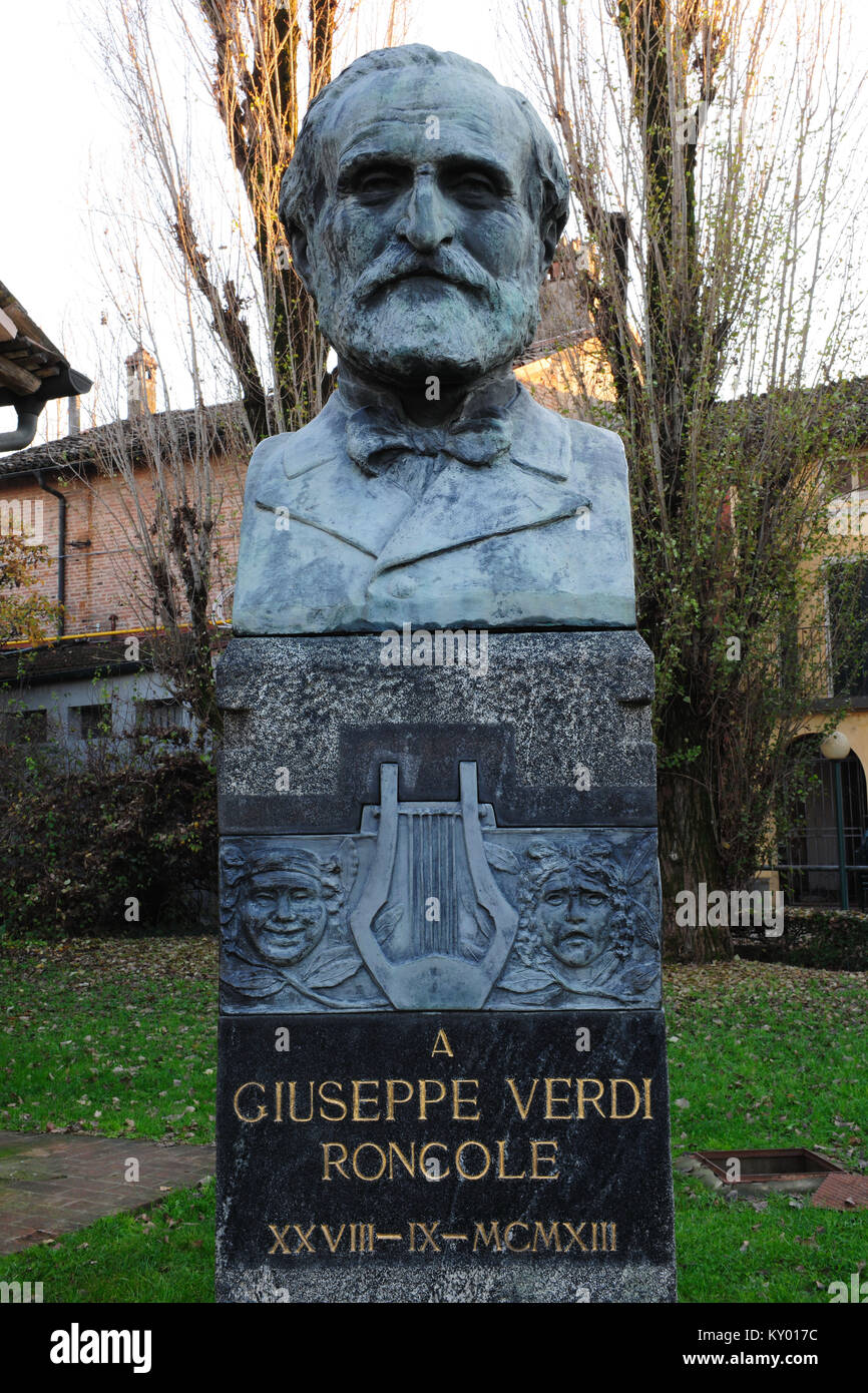 Statue, bust, House, 2012, Roncole Verdi, Busseto, Italy Stock Photo ...