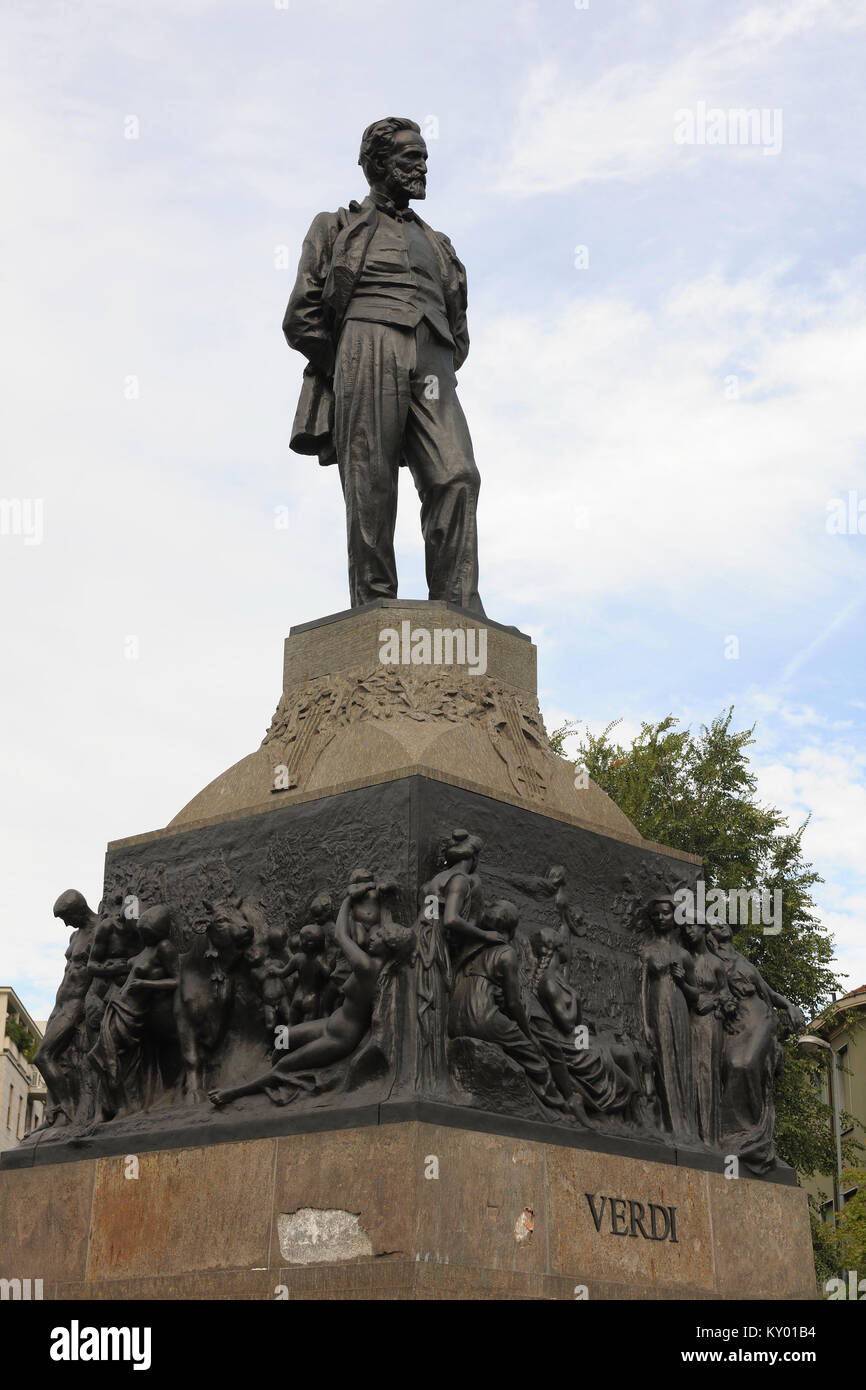 Statue of Verdi, 2013, Buonarroti Square, Milan, Italy Stock Photo - Alamy