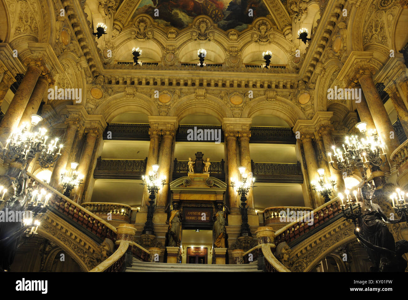 Staircase, Opera Garnier, Theater Garnier, 2012, Paris, France Stock ...
