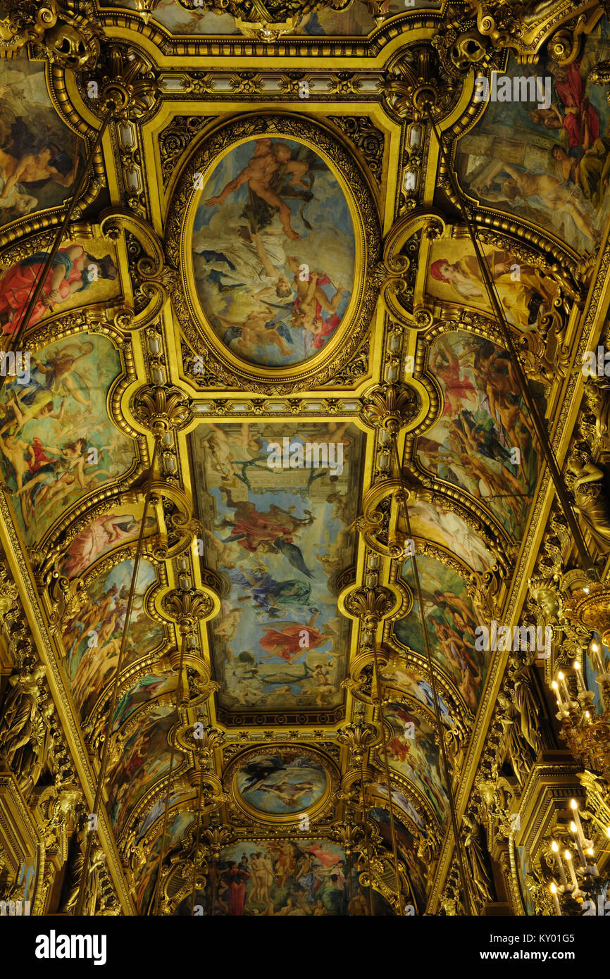 ceiling, Opera Garnier, Theater Garnier, 2012, Paris, France Stock ...