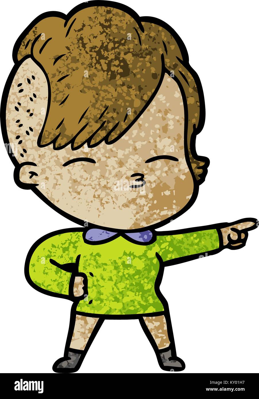 cartoon squinting girl Stock Vector Image & Art - Alamy