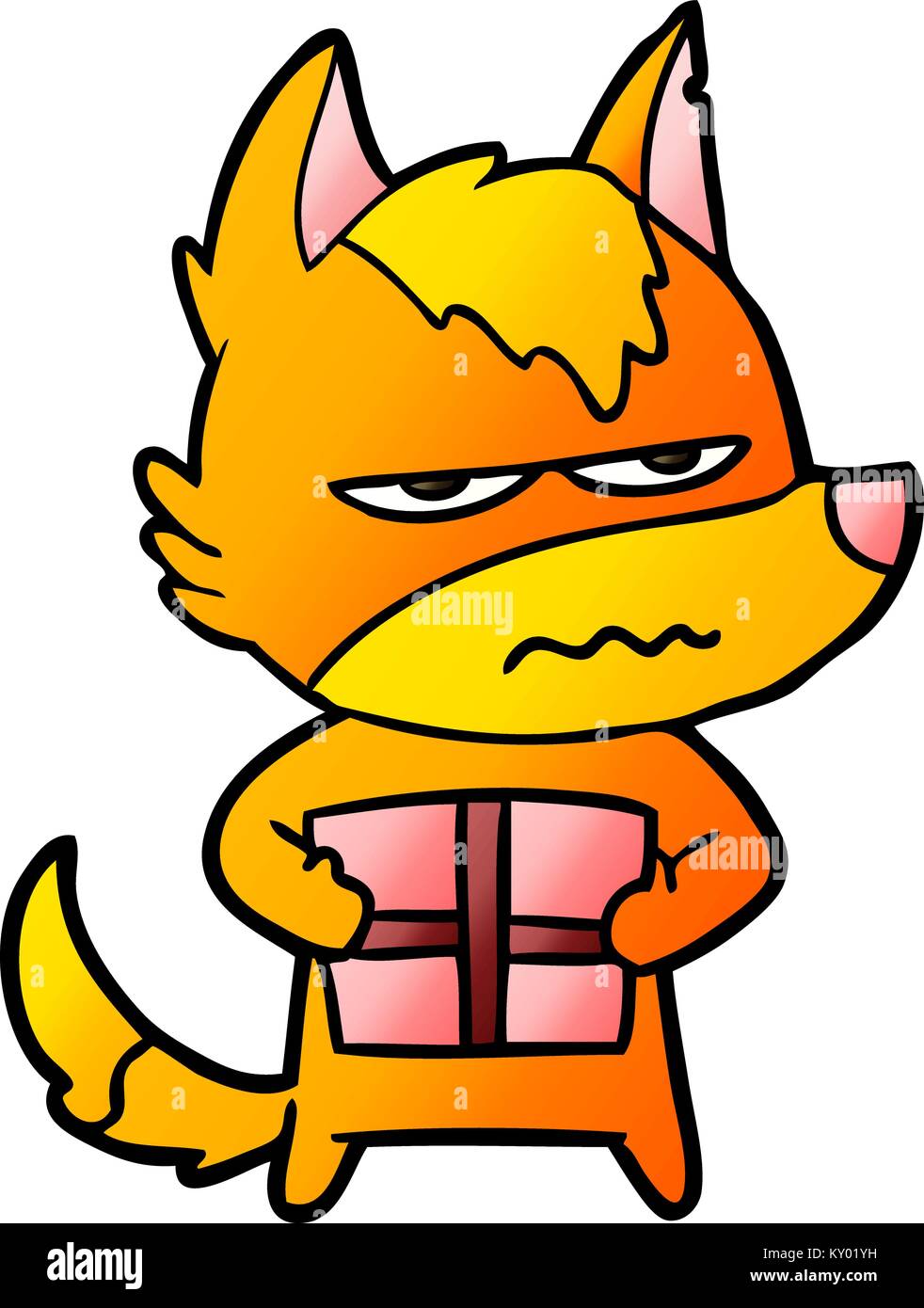 fox cartoon character with present Stock Vector Image & Art - Alamy