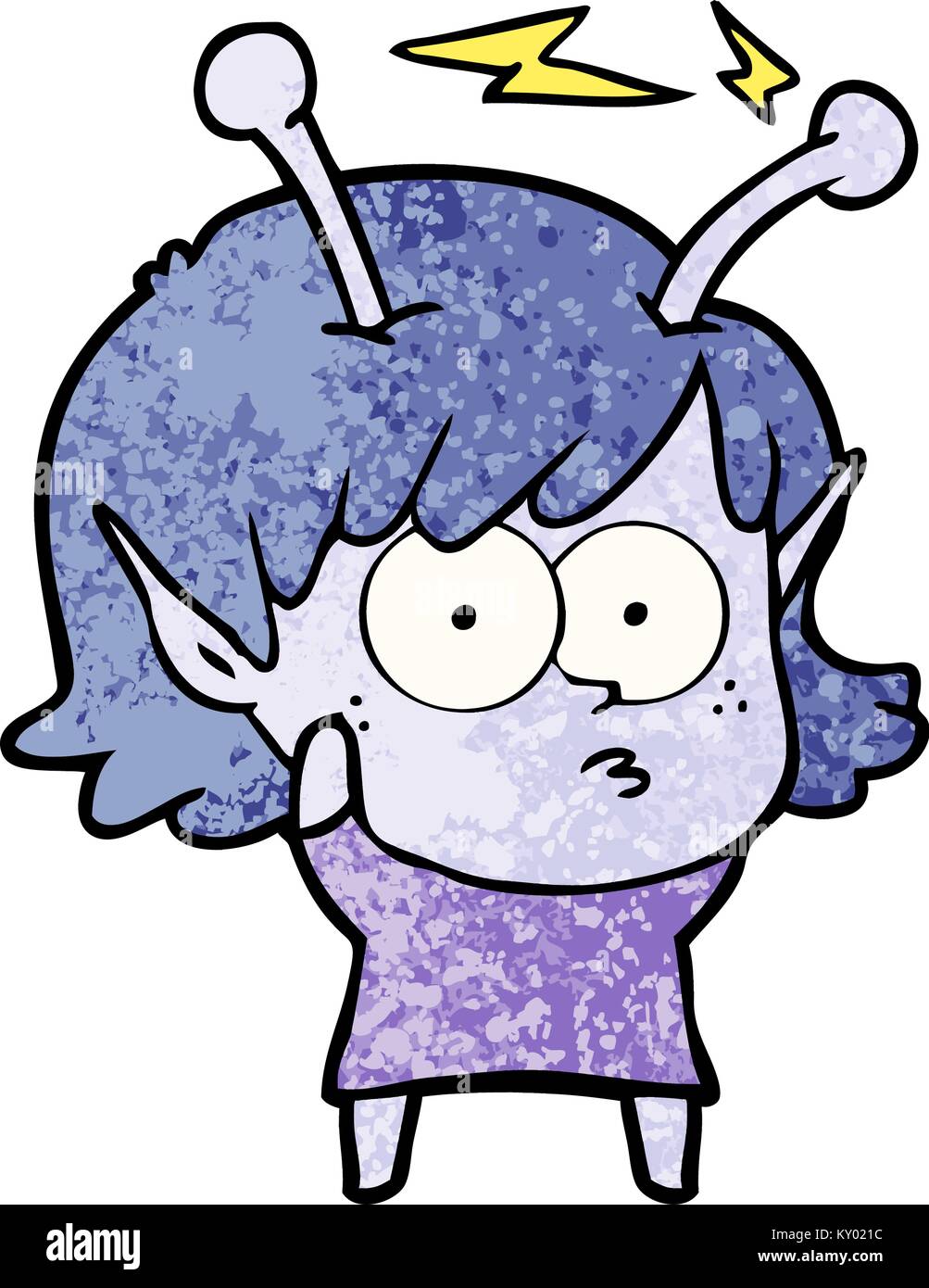 cartoon alien girl Stock Vector Image & Art - Alamy