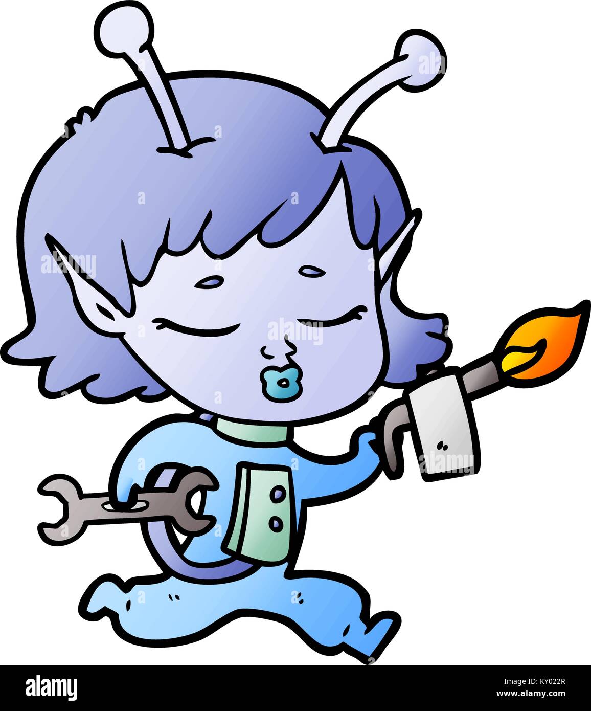 cartoon alien mechanic Stock Vector Image & Art - Alamy