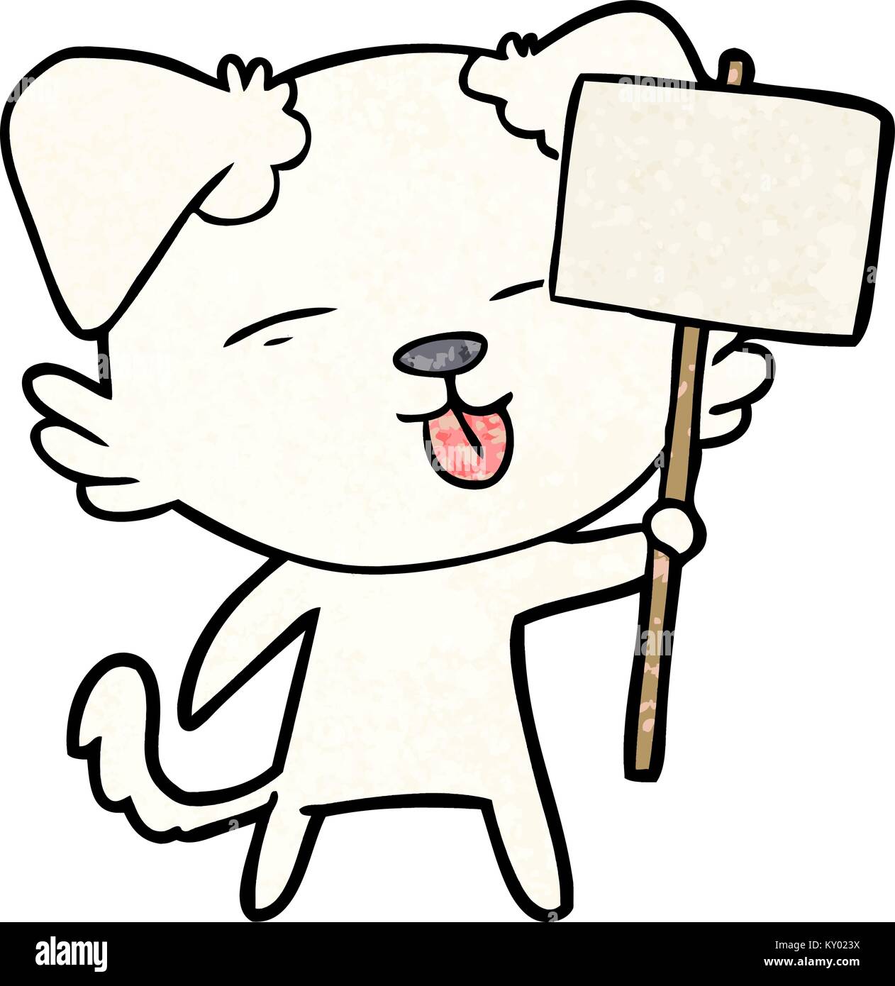 cartoon dog holding sign post Stock Vector Image & Art - Alamy