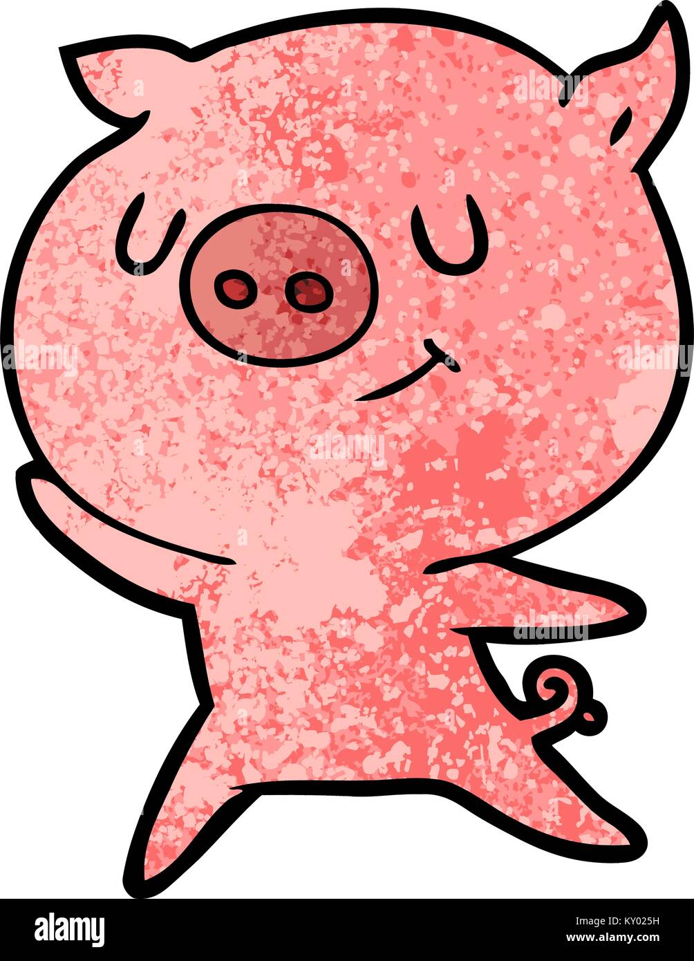 happy cartoon pig Stock Vector Image & Art - Alamy