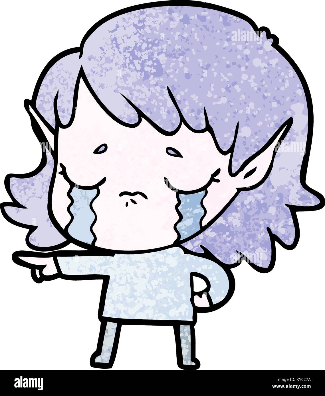cartoon crying elf girl Stock Vector Image & Art - Alamy