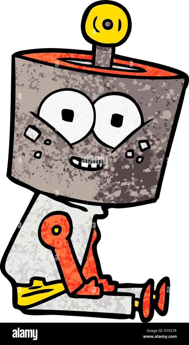 happy cartoon robot Stock Vector Image & Art - Alamy