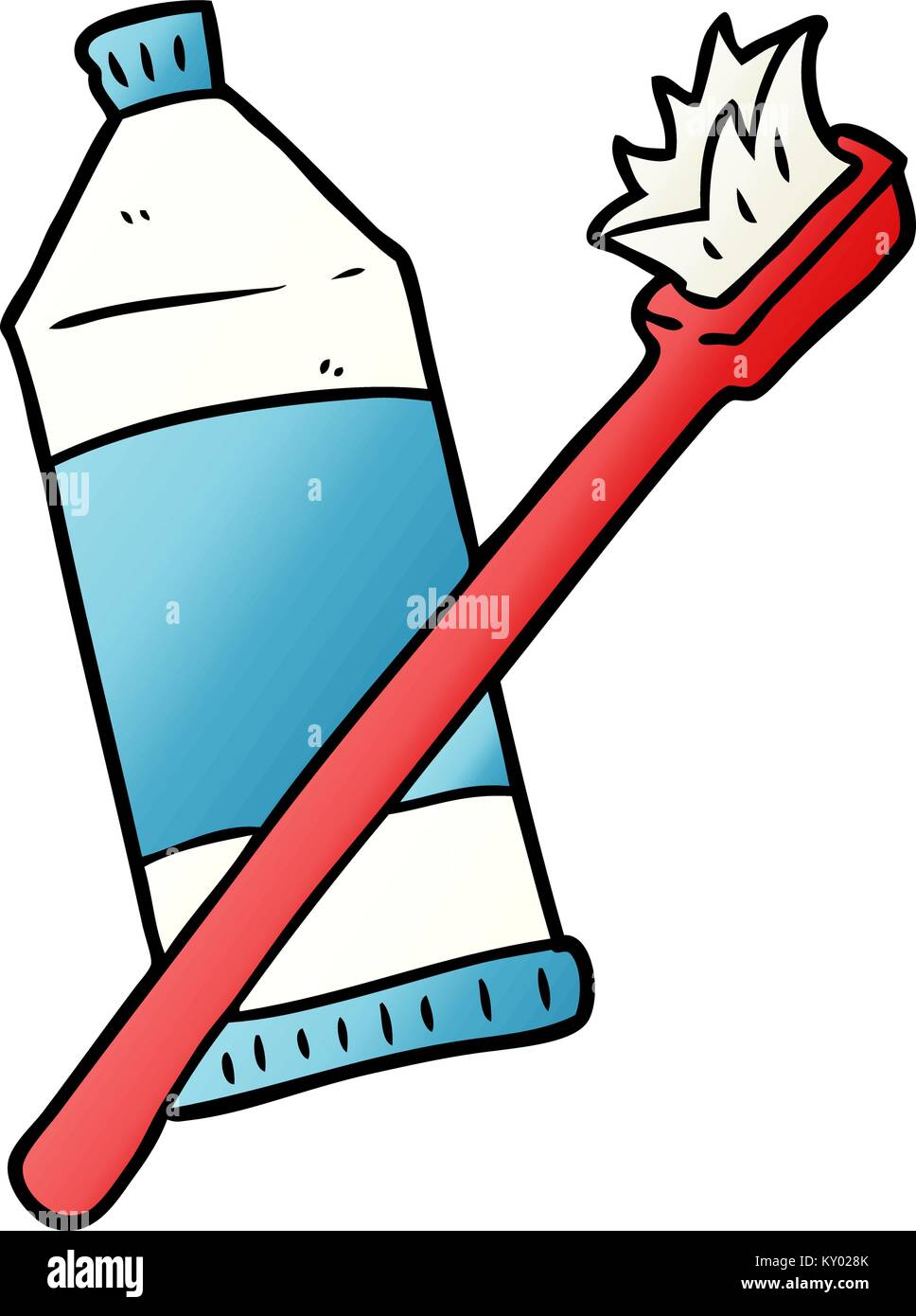 cartoon toothpaste and toothbrush Stock Vector Image & Art - Alamy