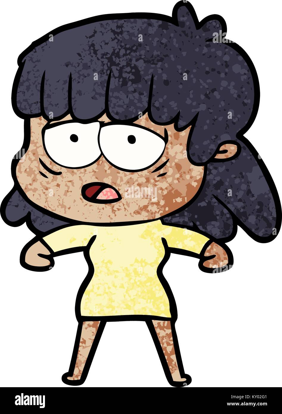 cartoon tired woman Stock Vector Image & Art - Alamy