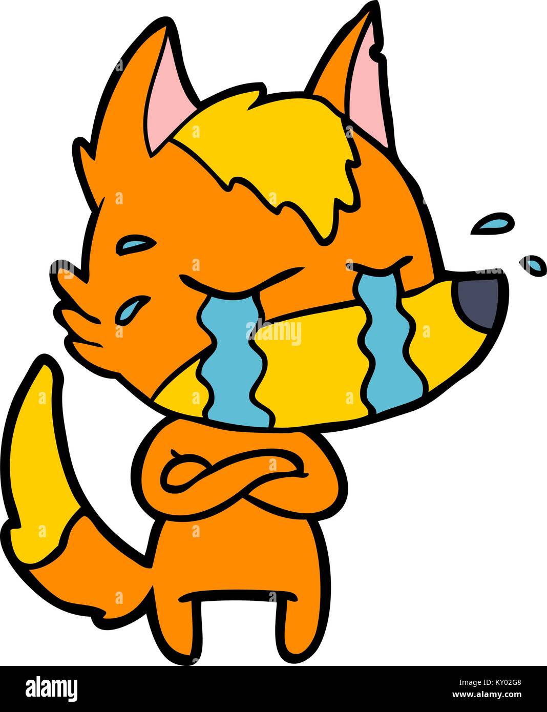 sad little fox cartoon character Stock Vector Image & Art - Alamy