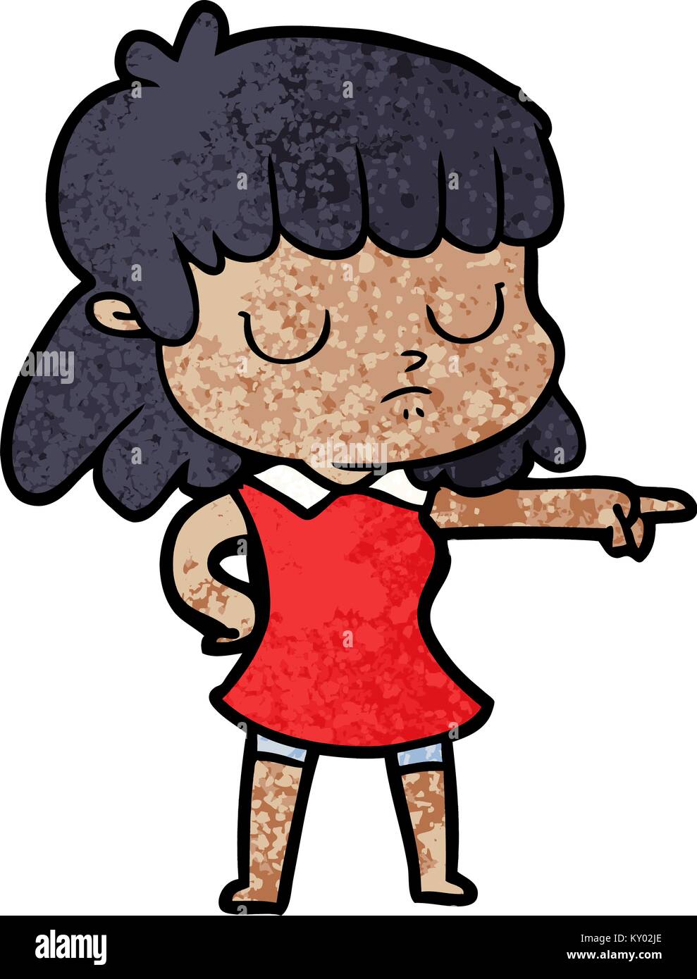 cartoon indifferent woman pointing Stock Vector Image & Art - Alamy