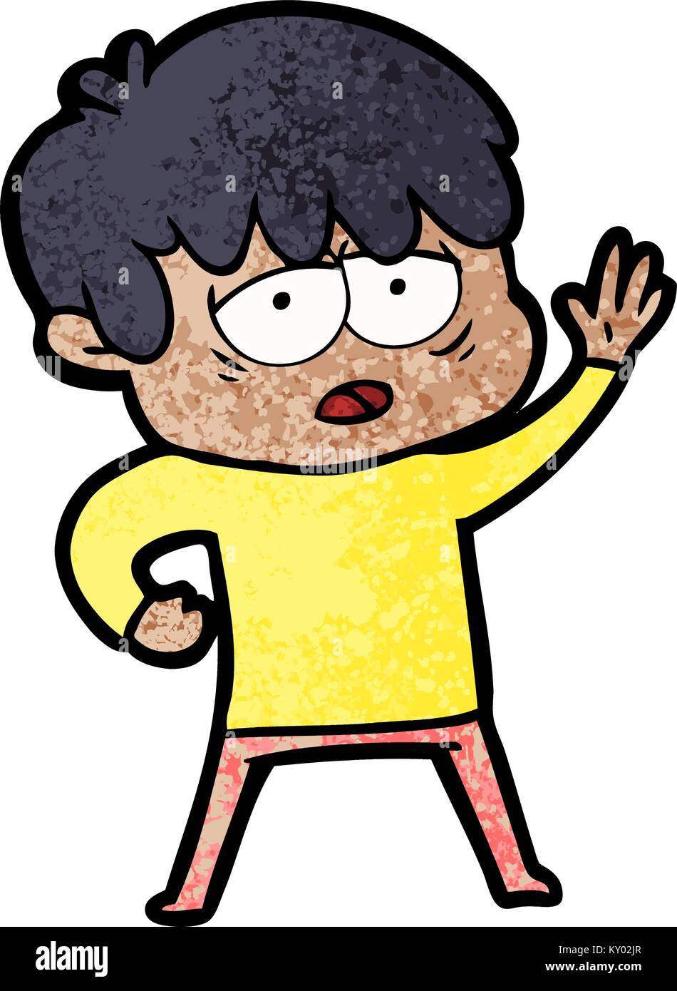 cartoon exhausted boy Stock Vector Image & Art - Alamy