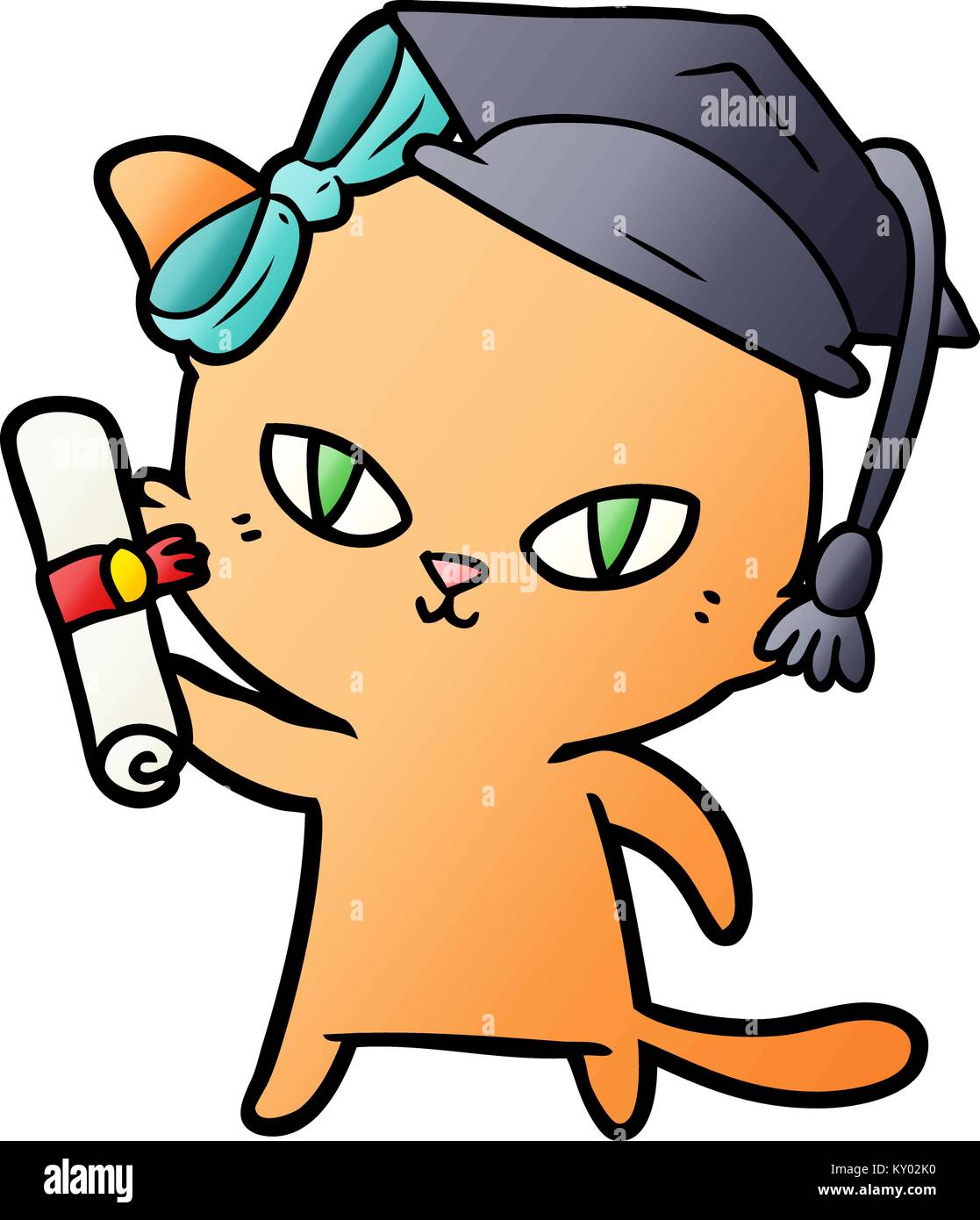 cute cartoon cat graduating Stock Vector Image & Art - Alamy
