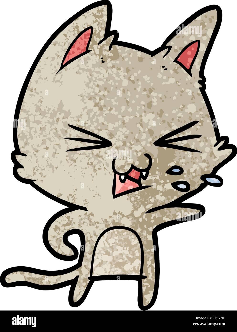 cartoon cat hissing Stock Vector Image & Art - Alamy