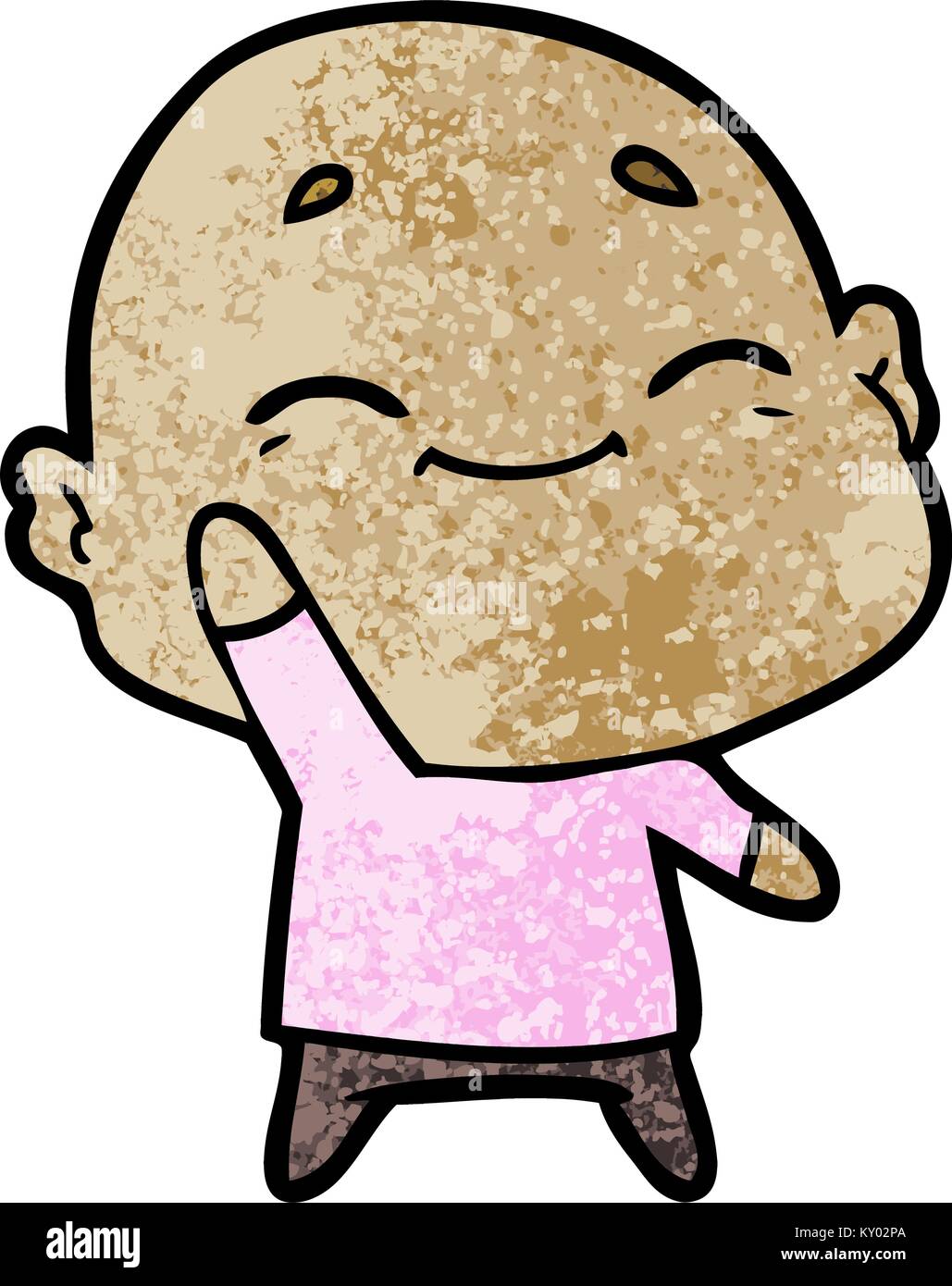 happy cartoon bald man Stock Vector Image & Art - Alamy