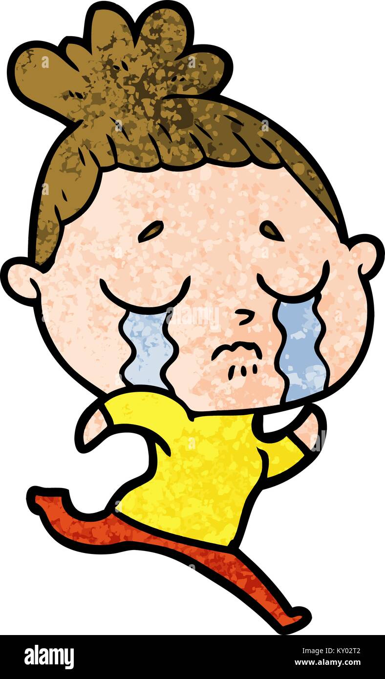 cartoon crying woman running away Stock Vector Image & Art - Alamy