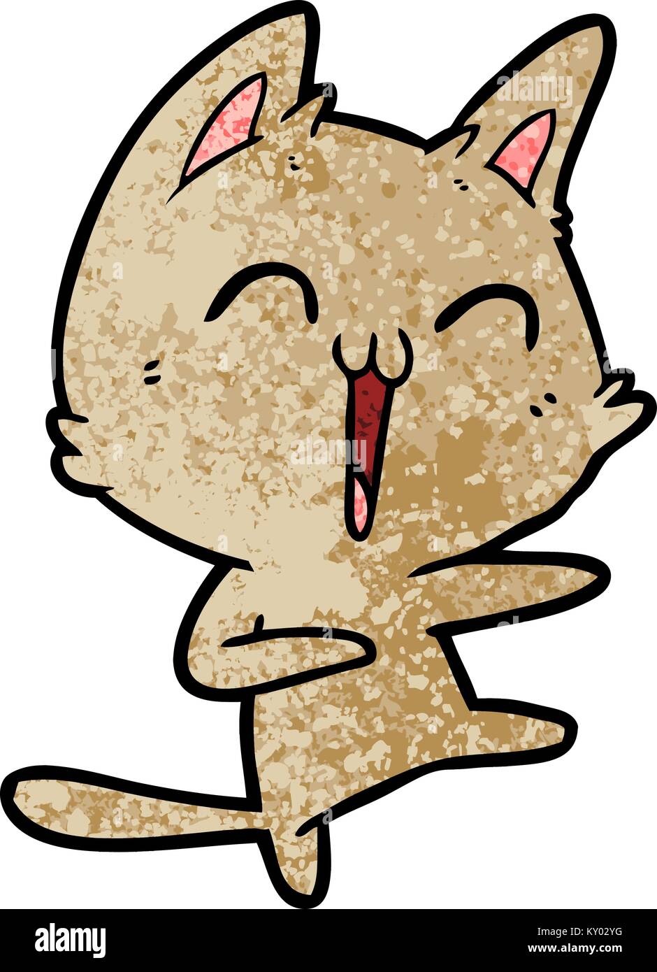 happy cartoon cat meowing Stock Vector Image & Art - Alamy