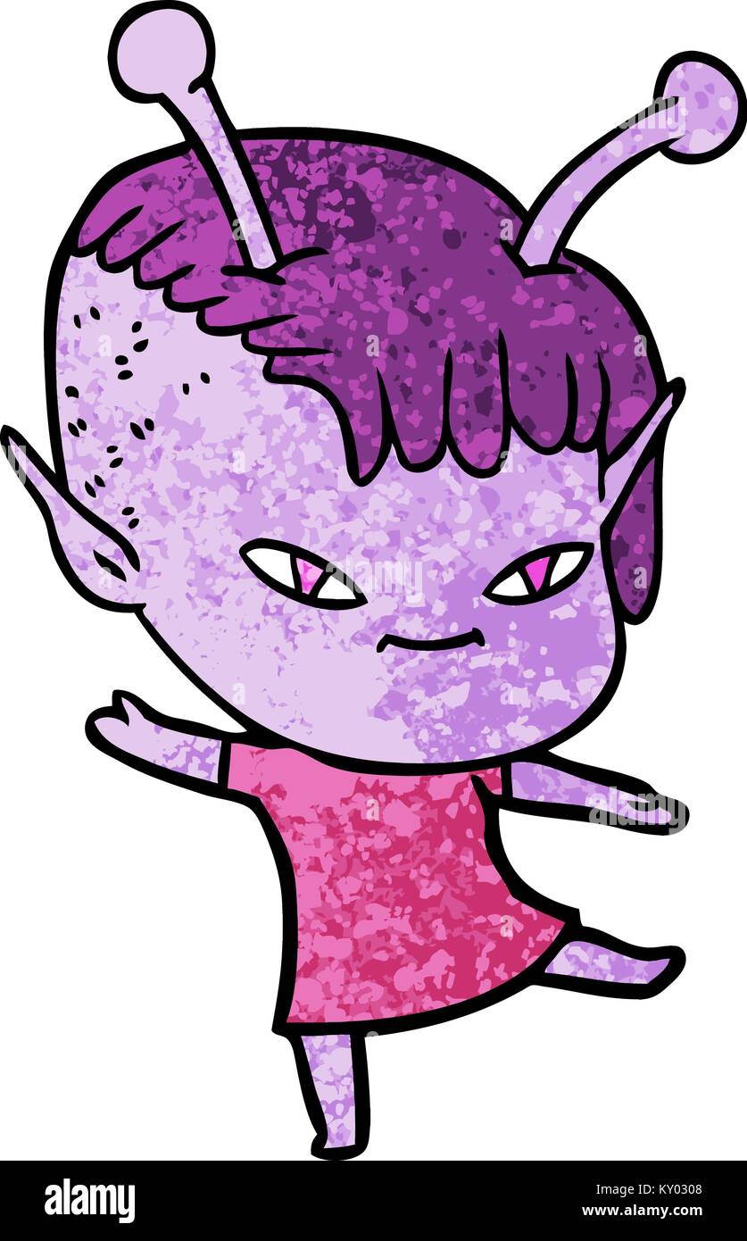cute cartoon alien girl Stock Vector Image & Art - Alamy