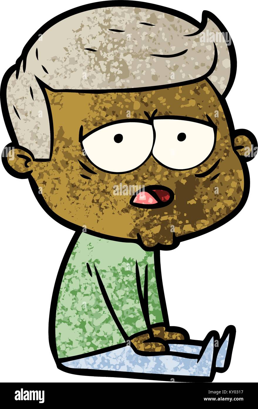 cartoon tired man Stock Vector Image & Art - Alamy