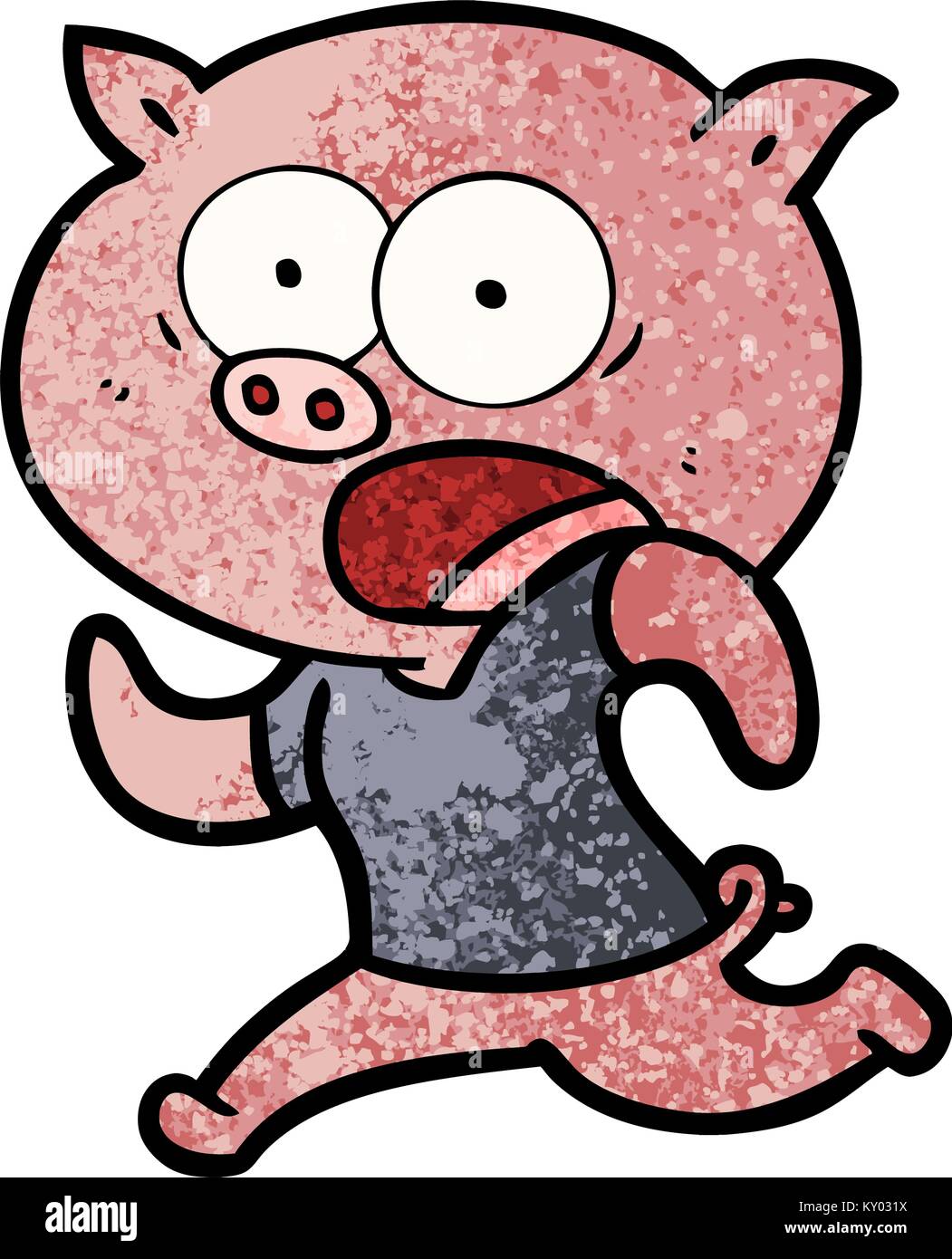 cartoon pig running away Stock Vector Image & Art - Alamy