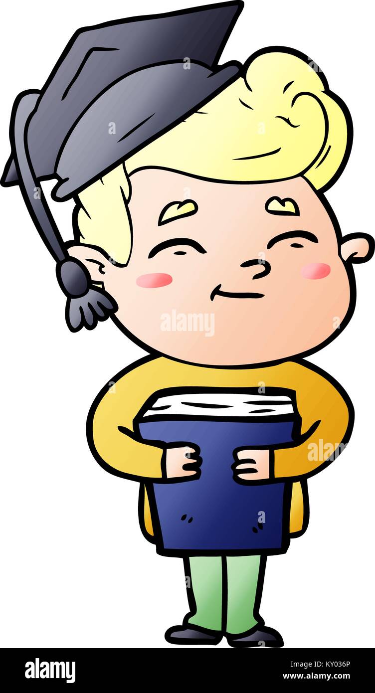 happy cartoon student Stock Vector Image & Art - Alamy