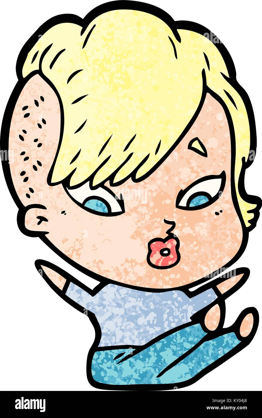 cartoon surprised girl falling over Stock Vector Image & Art - Alamy