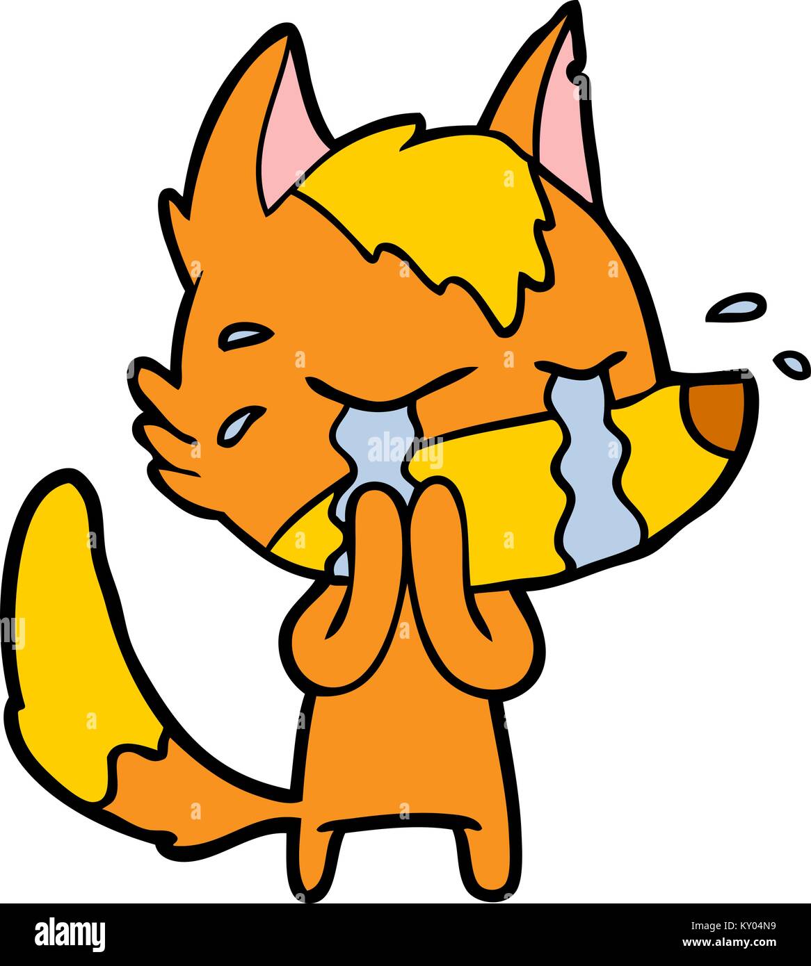 sad little fox cartoon character Stock Vector Image & Art - Alamy