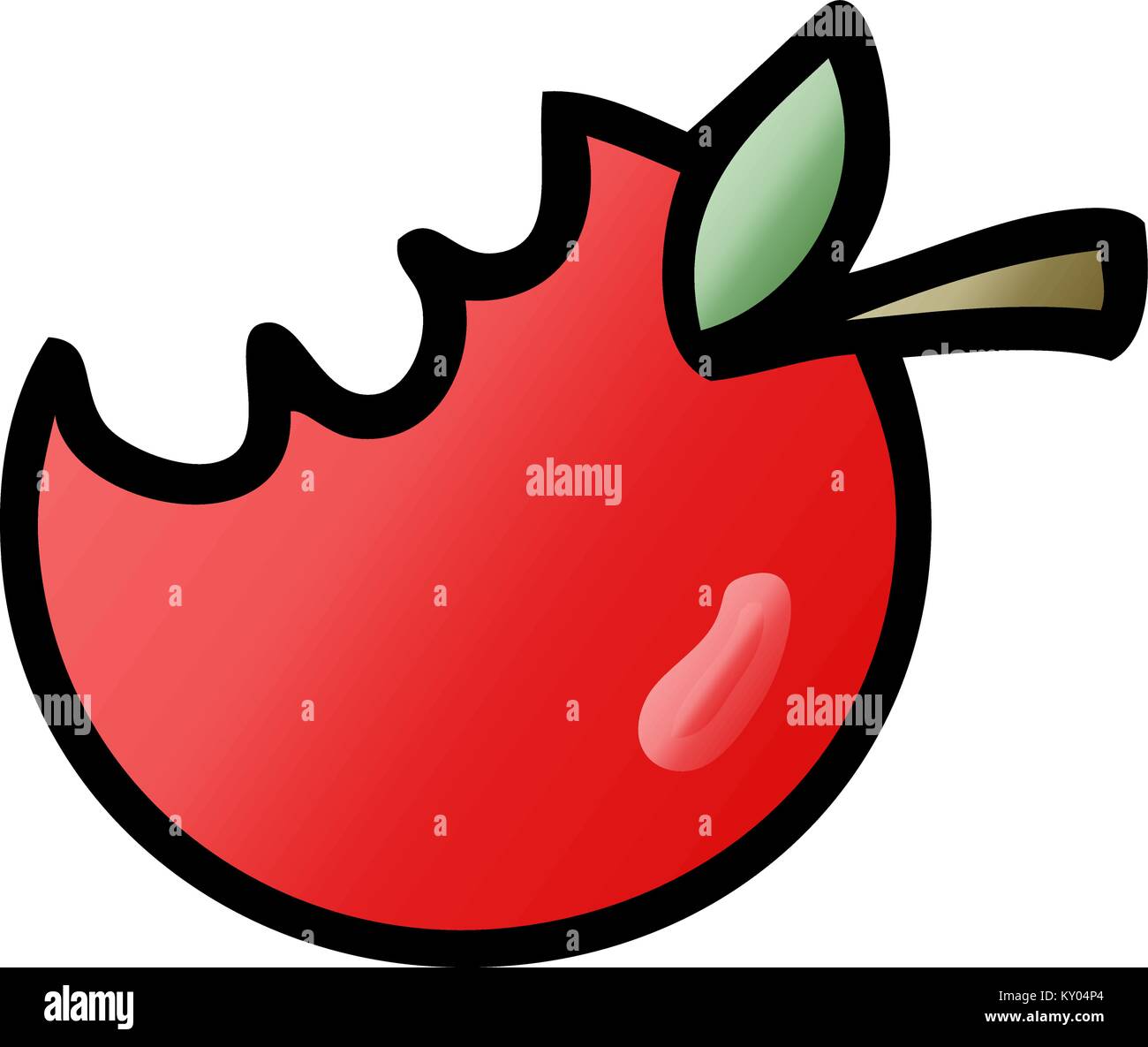cartoon bitten apple Stock Vector Image & Art - Alamy