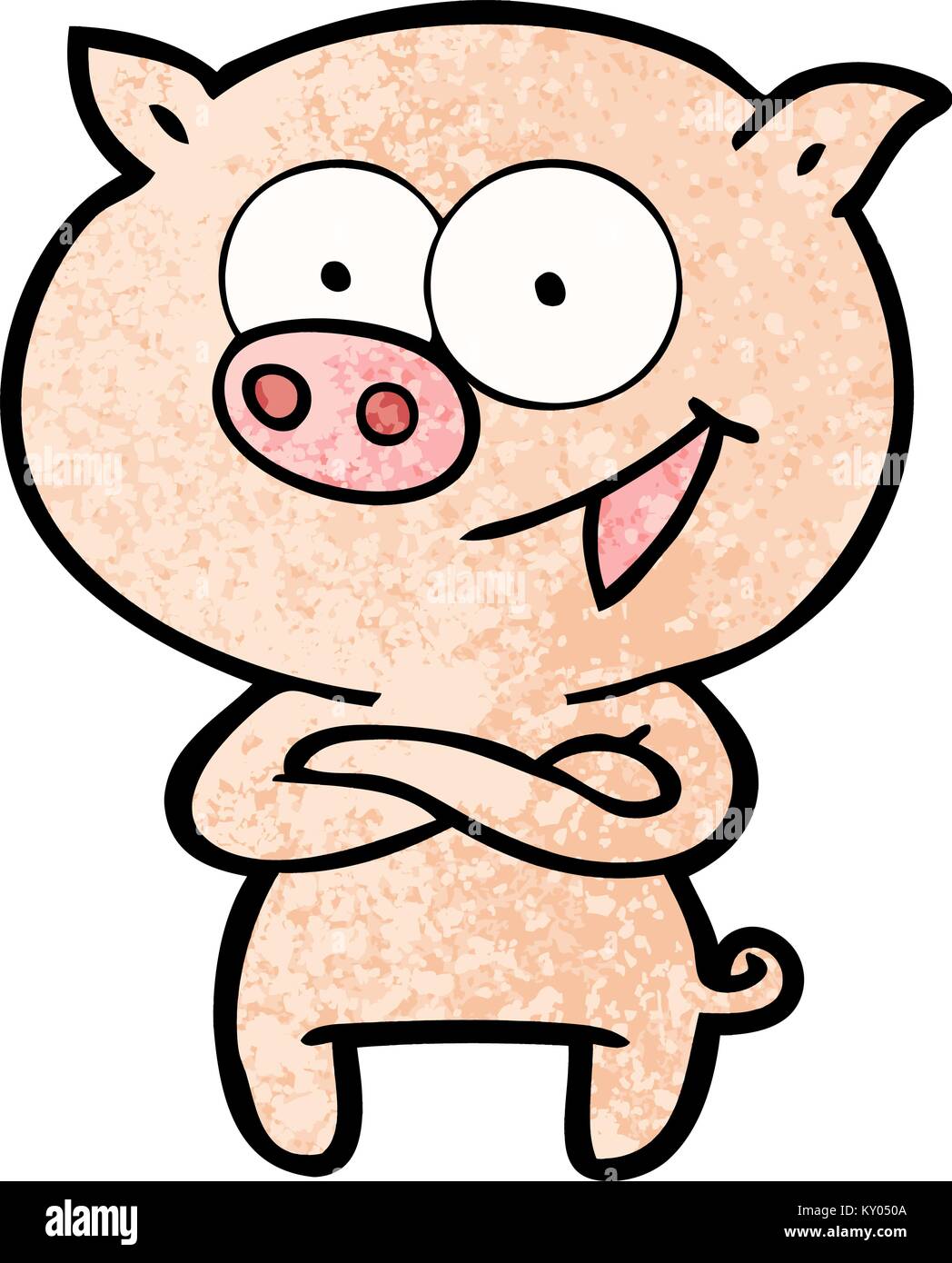 cheerful pig cartoon Stock Vector Image & Art - Alamy