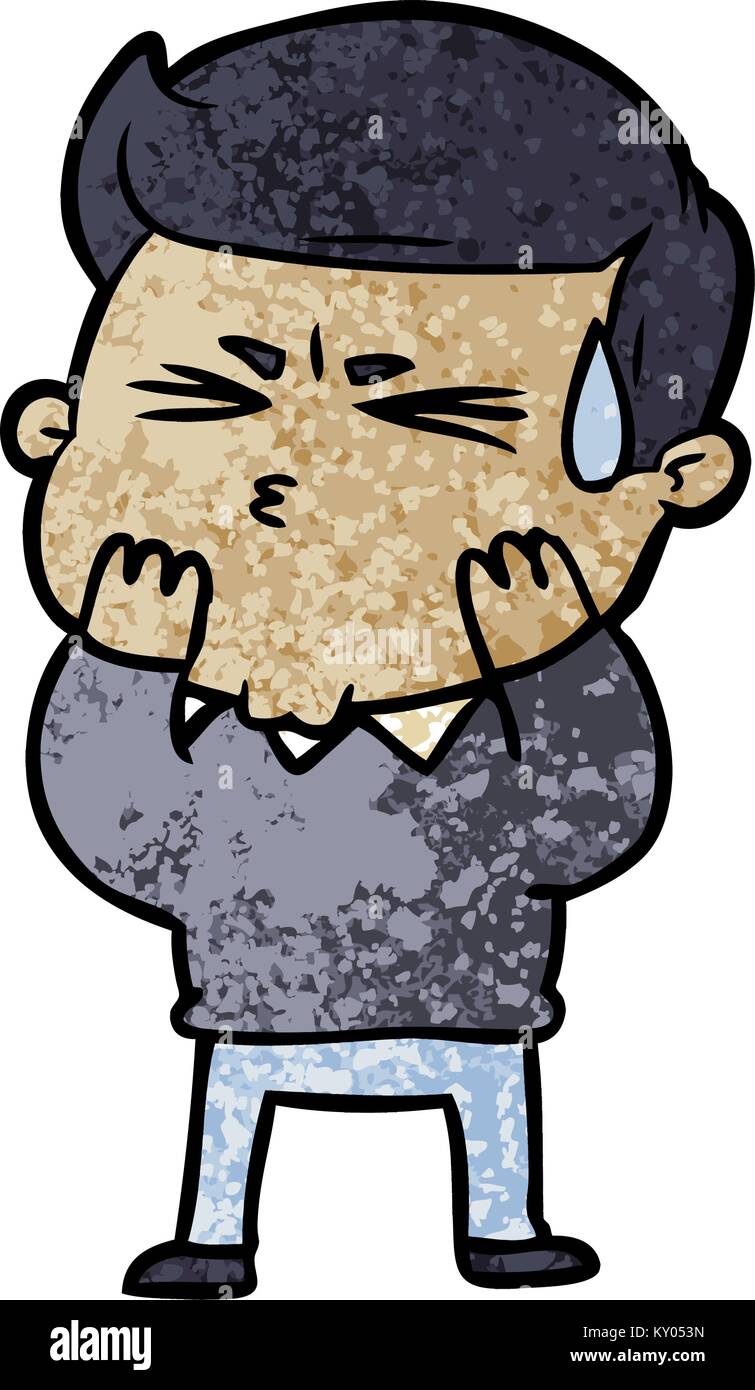 cartoon man sweating Stock Vector Image & Art - Alamy
