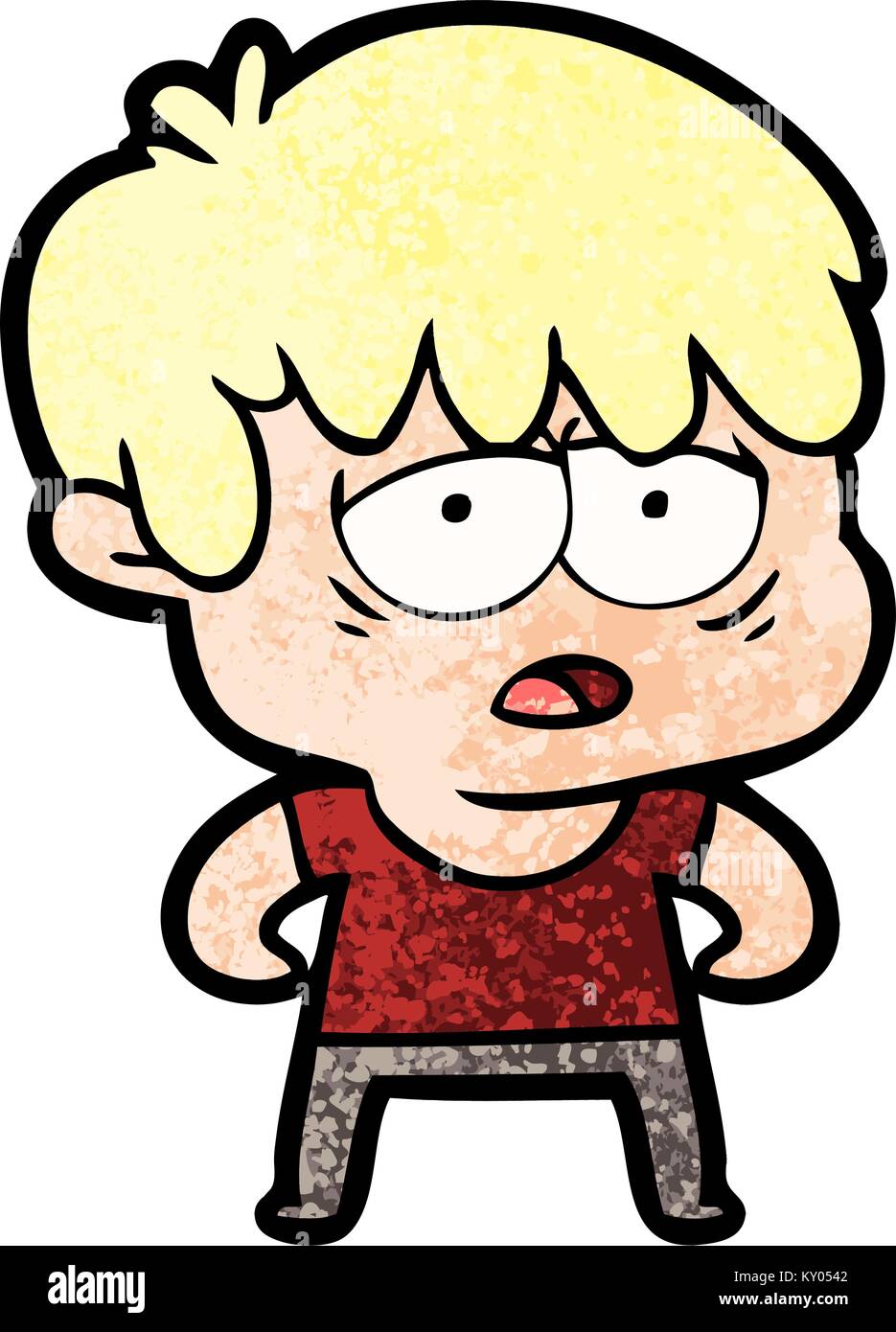 cartoon exhausted boy Stock Vector Image & Art - Alamy