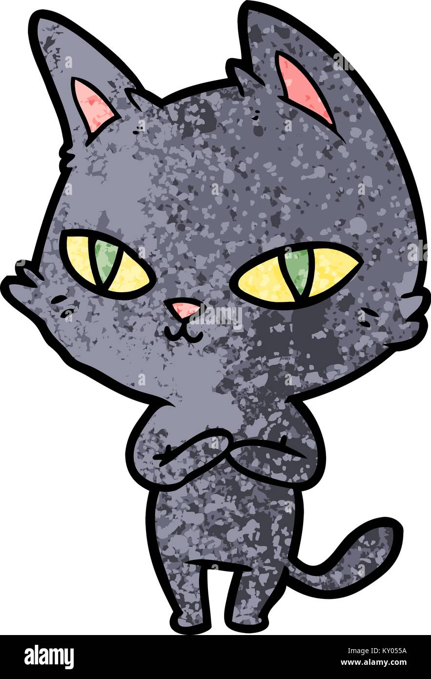 cartoon cat staring Stock Vector Image & Art - Alamy