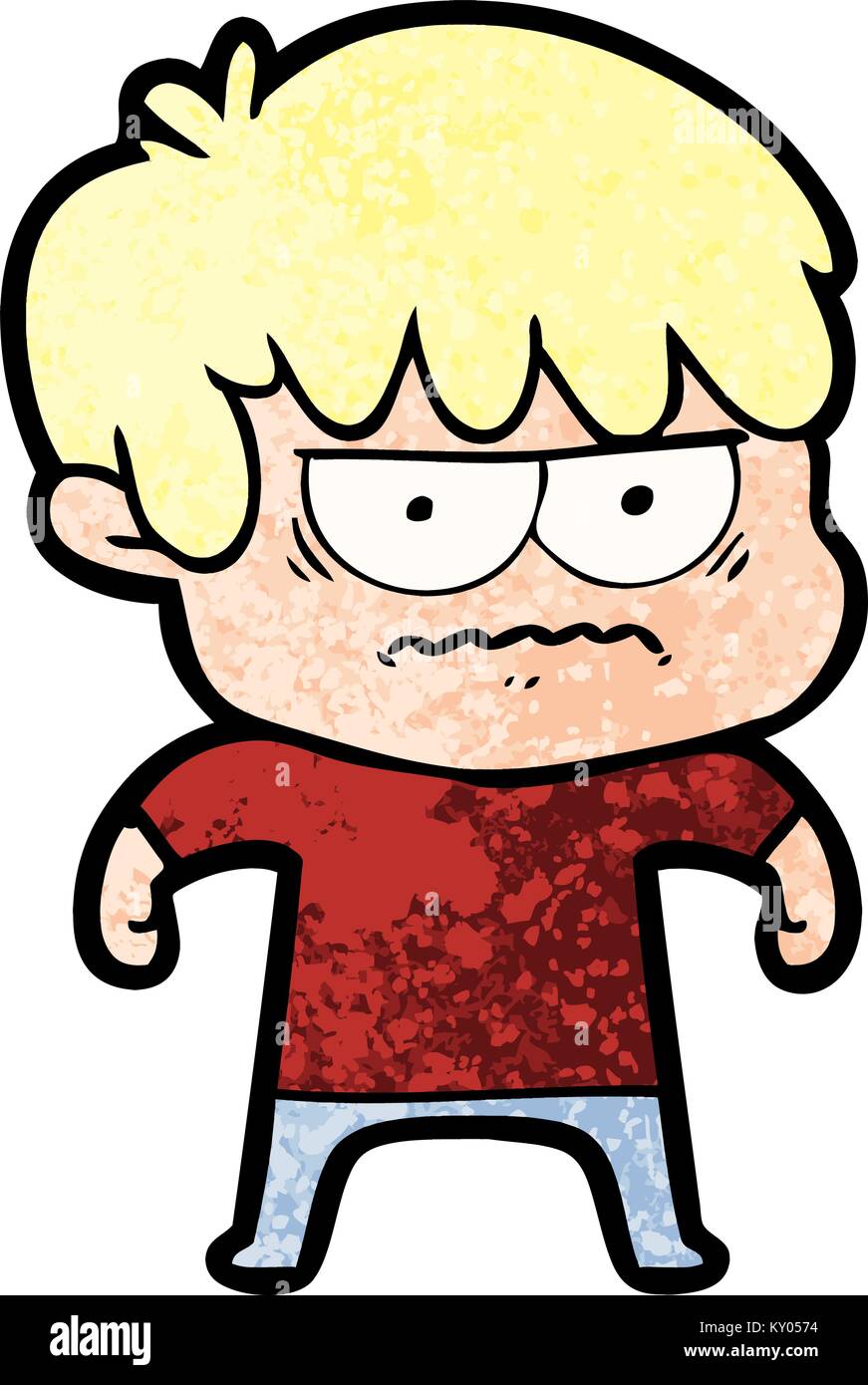 annoyed cartoon boy Stock Vector Image & Art - Alamy